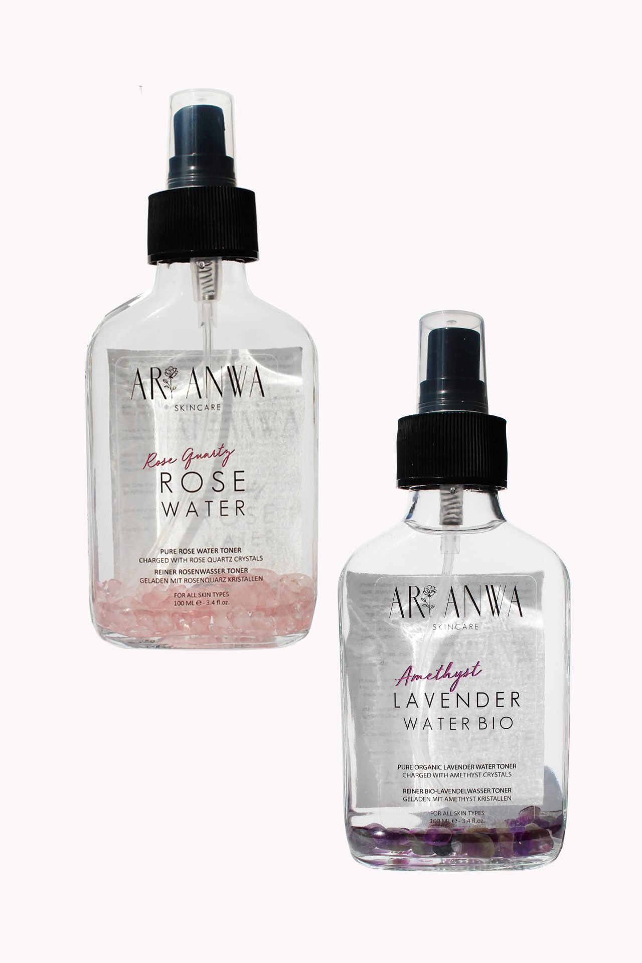 Bio Lavendelwasser und Rosenwasser Set | ARI ANWA